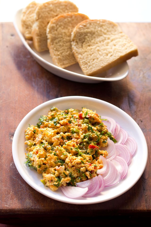 paneer bhurji recipe, how to make paneer bhurji | dry paneer bhurji