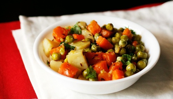 Aloo Gajar Matar Recipe - Dassana’s Veg Recipes