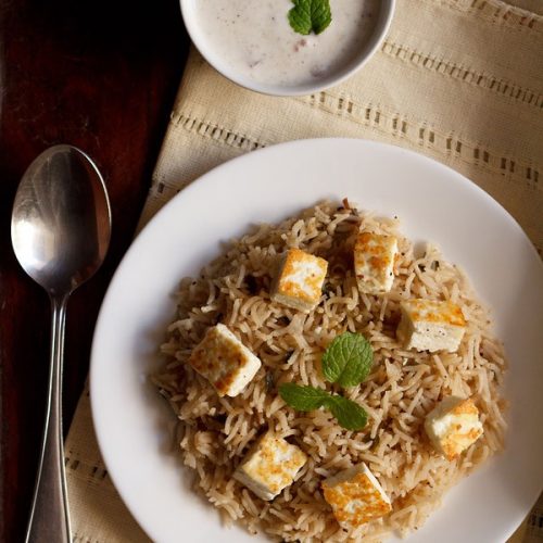 paneer pulao recipe, how to make paneer pulao recipe | paneer rice recipe
