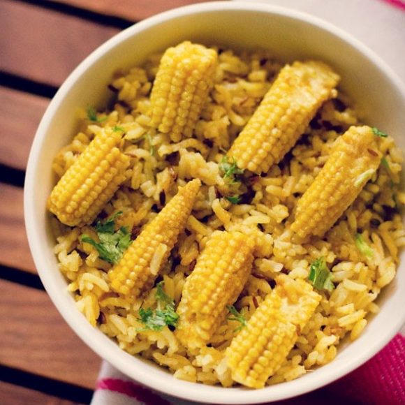 Baby Corn Rice | Baby Corn Pulao - Dassana’s Veg Recipes