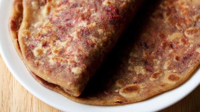 Beetroot Paratha (Stuffed Beet Flatbread) - Dassana’s Veg Recipes