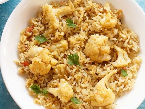 gobi biryani recipe | south indian style easy cauliflower biryani recipe
