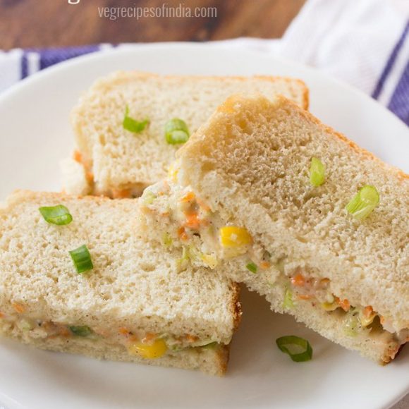 Corn Sandwich | Easy Cheese Corn Sandwich » Dassana's Veg Recipes