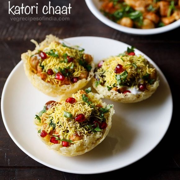 katori chaat recipe, how to make katori chaat | tokri chaat