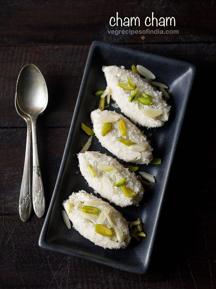 Cham Cham Sweet | Chum Chum Recipe - Dassana’s Veg Recipes