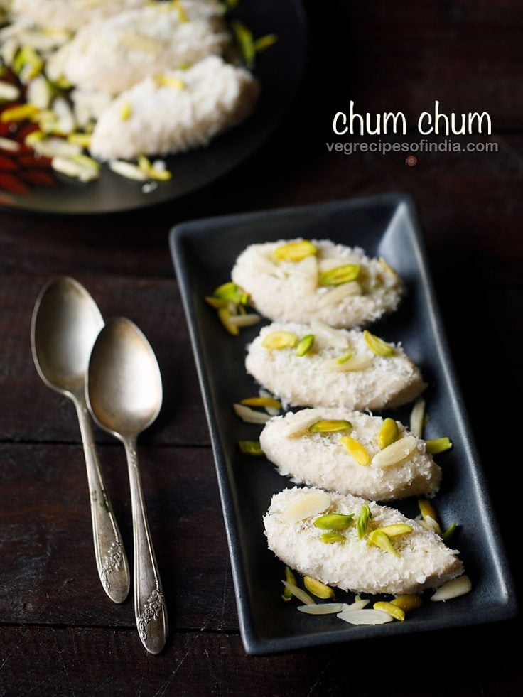 Cham Cham Sweet Recipe | Bengali Chum Chum Recipe - Karinokada