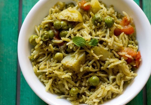 Pudina Rice Recipe (Pudina Pulao) - Dassana’s Veg Recipes