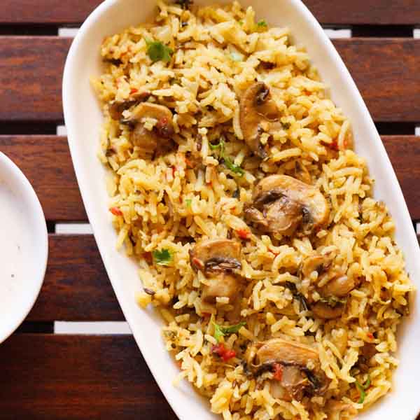Mushroom Biryani Recipe (South Indian Style) - Pasaulio receptai