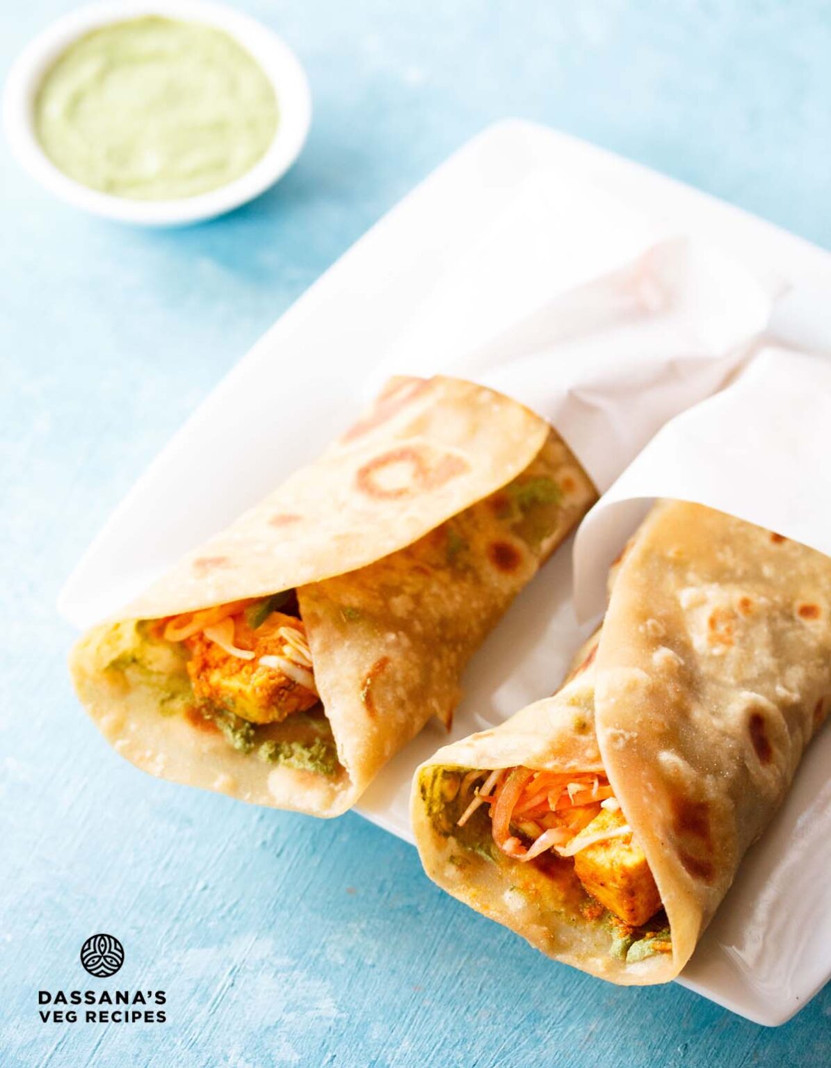 Paneer Kathi Roll Recipe (Paneer Wrap) – Dassana’s Veg Recipes